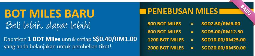 BOT Miles Baru - Sistem Mata Kesetiaan | BusOnlineTicket.com